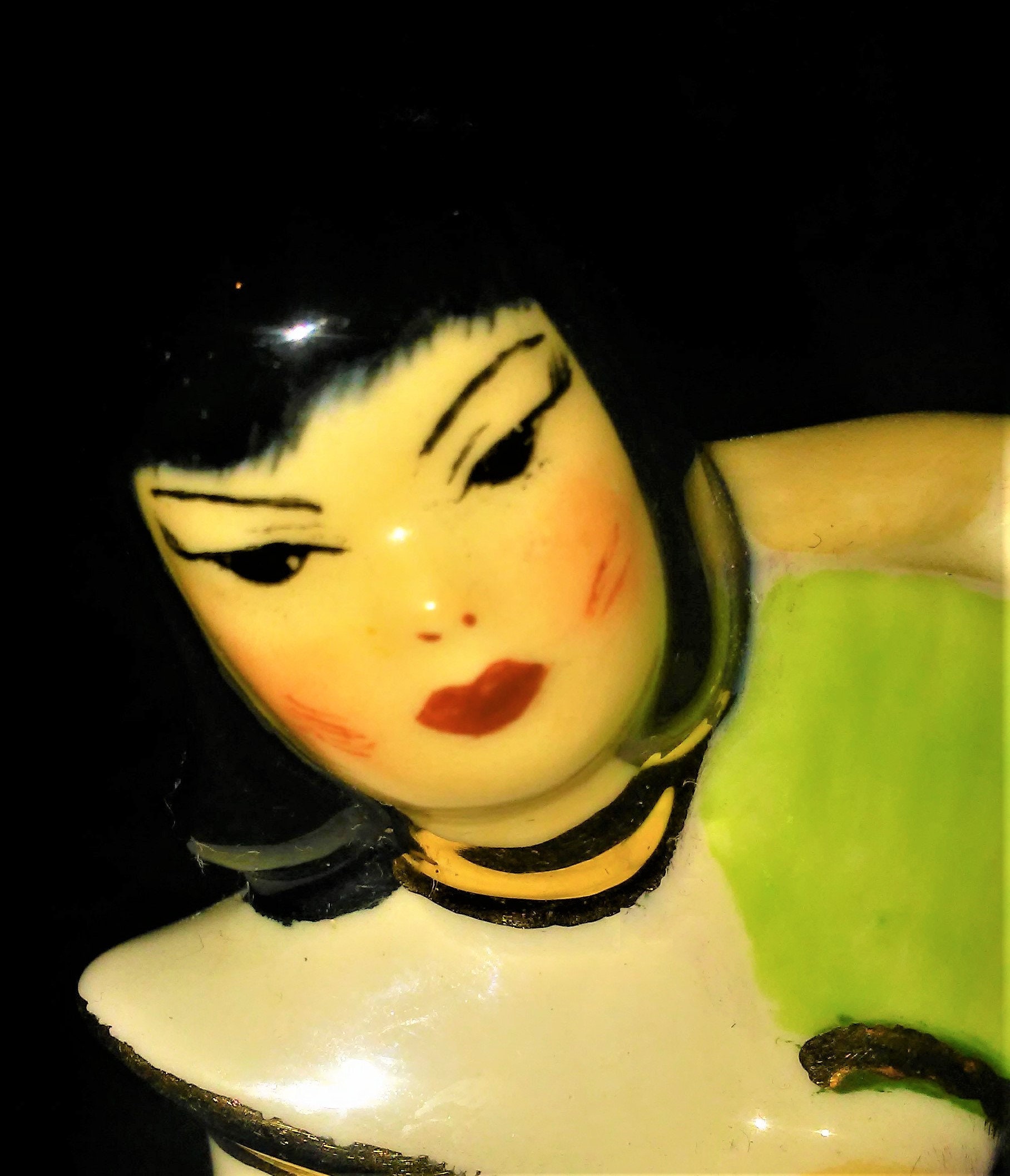 Vintage Japanese Porcelain Fan Dancer Figurine - Etsy