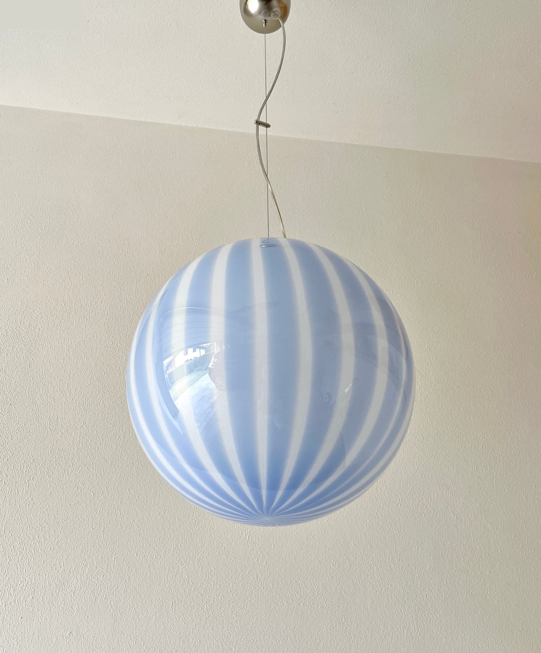 FILIGREE MURANO STRIPES Large Blue Periwinkle Lamp - Handmade by Murano ...