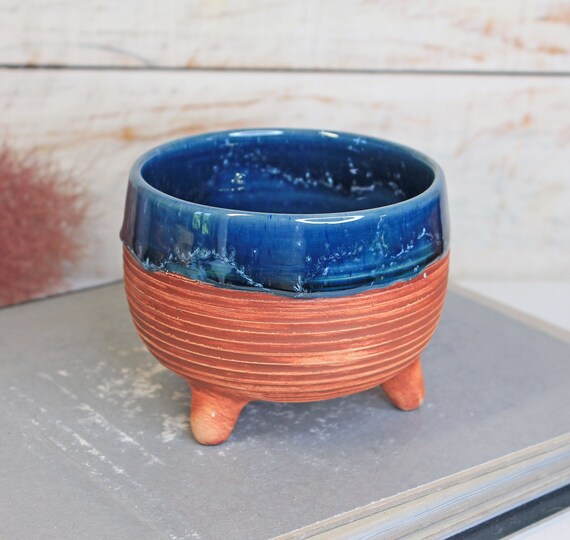 Handmade Unique Planter Legs Rusty Ceramic Planter With Legs Indoor ...