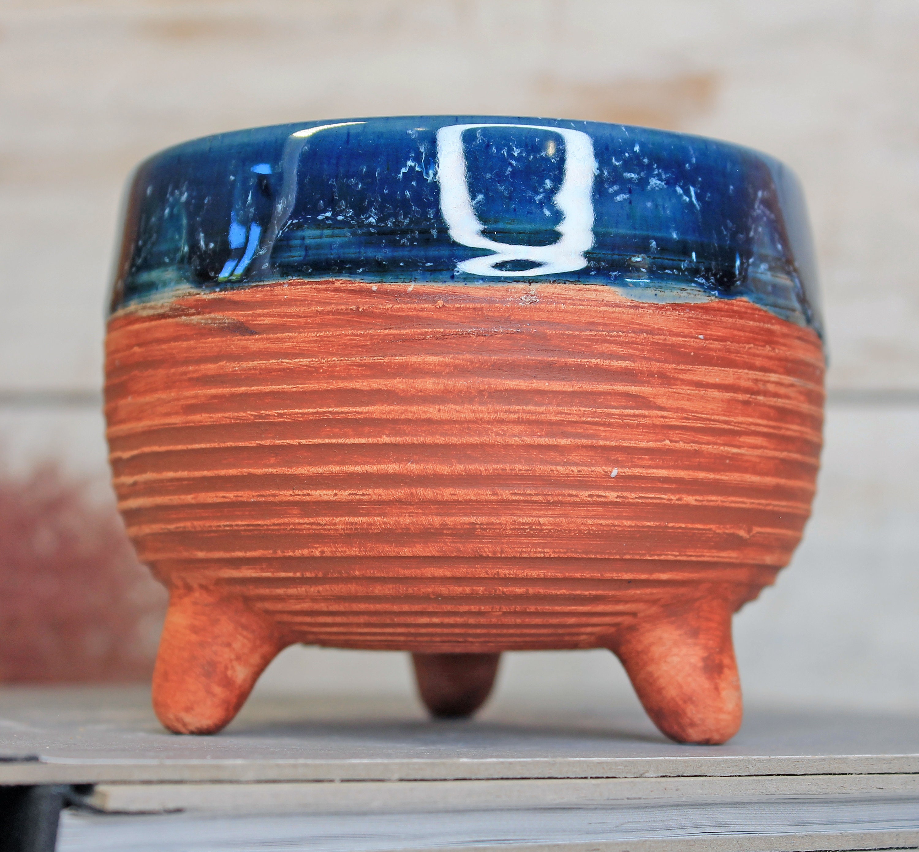Handmade Unique Planter Legs Rusty Ceramic Planter With Legs Indoor ...