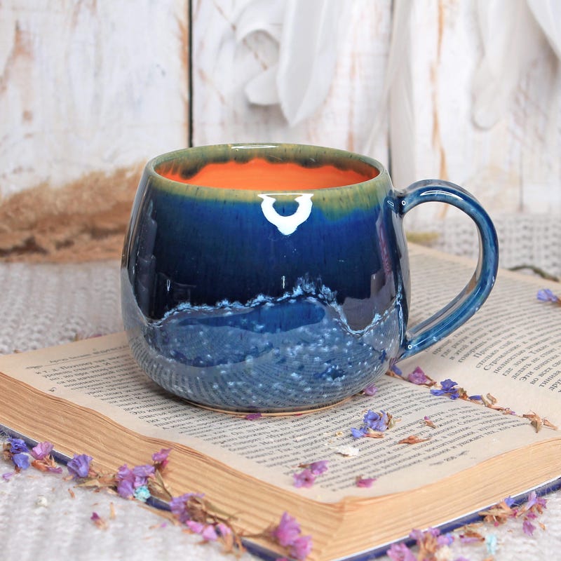 Blue Coffee Mug - Etsy