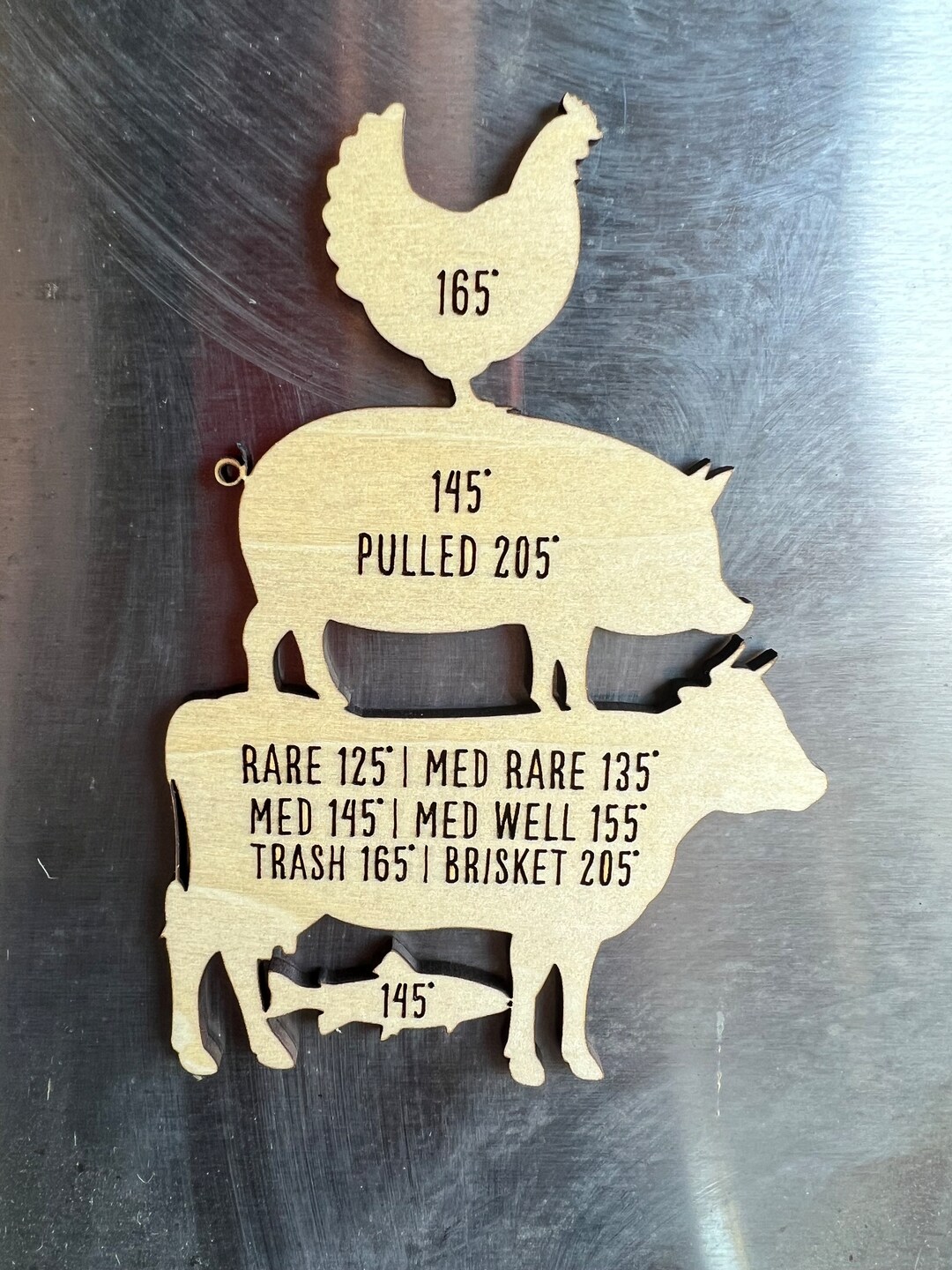 Wooden Meat Temperature Cheat Sheet Magnet - Etsy