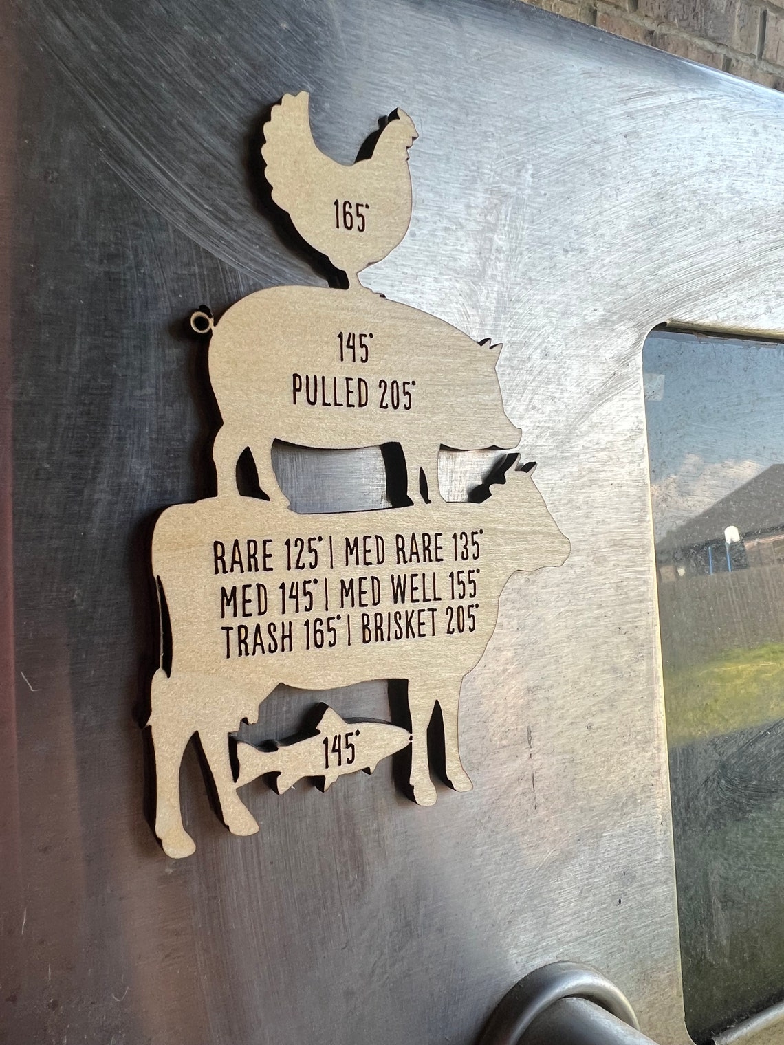 Wooden Meat Temperature Cheat Sheet Magnet - Etsy