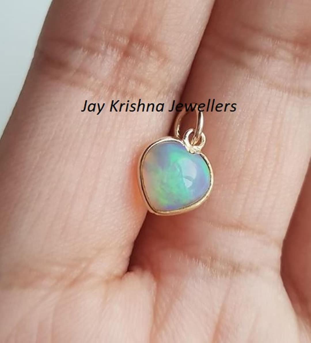 Ethiopian Opal Gold Charm, 18k Solid Gold Charms, Handmade Jewelry ...