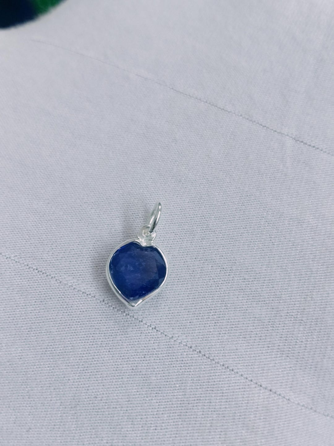Blue Sapphire Heart Charms, 925 Sterling Silver Charms, Handmade ...