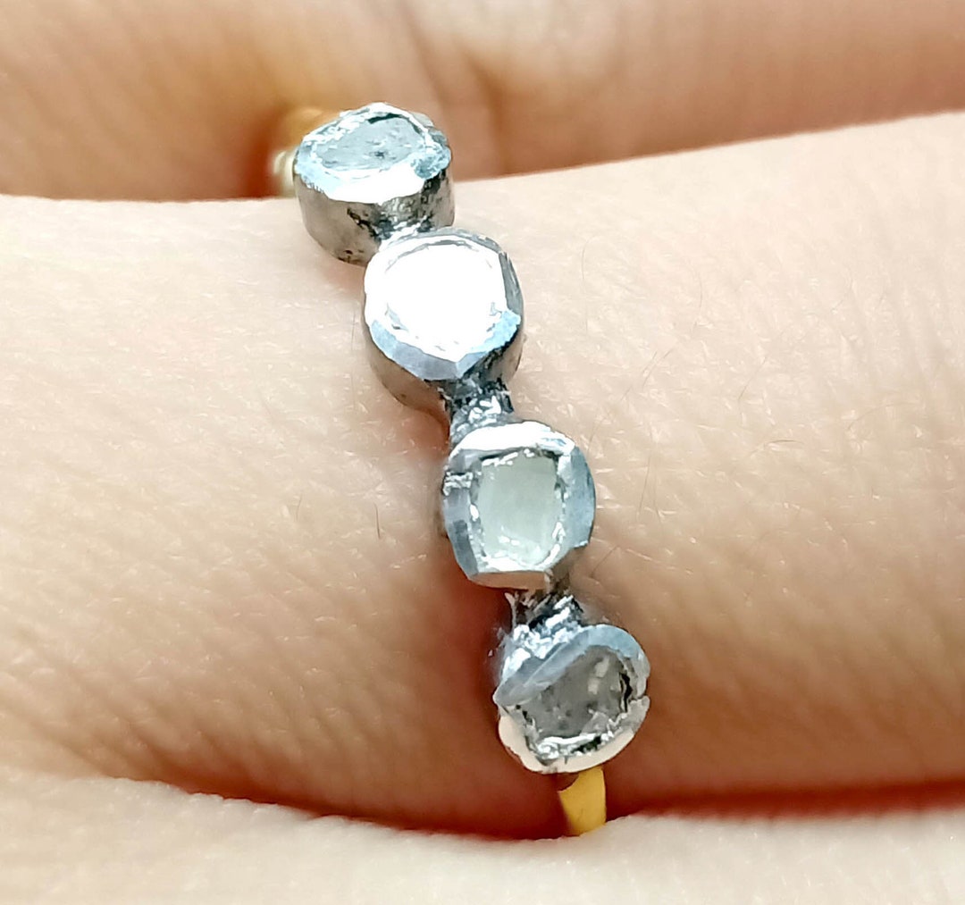 Polki Diamond Ring, Slice Polki Ring, Gemstone Ring, 925 Sterling ...