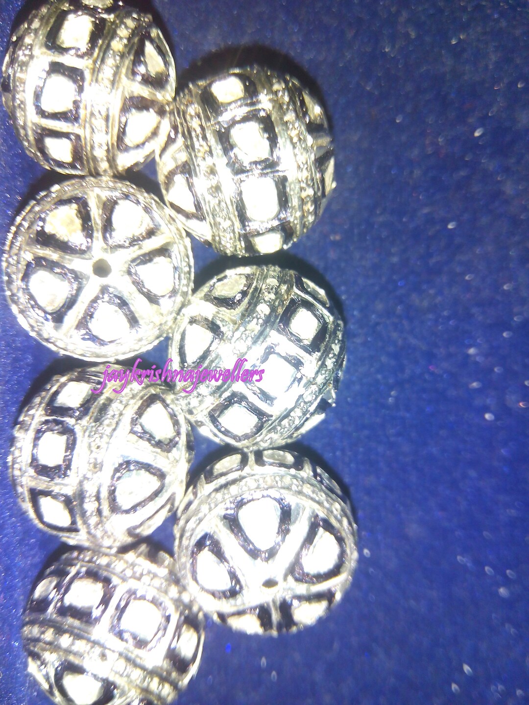 Rose Cut Diamond Beads Pave Diamond Beads 925 Sterling - Etsy