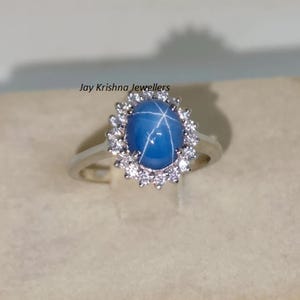 Blue Star Ring, 925 Sterling Silver Handmade Sapphire Silver Ring ...