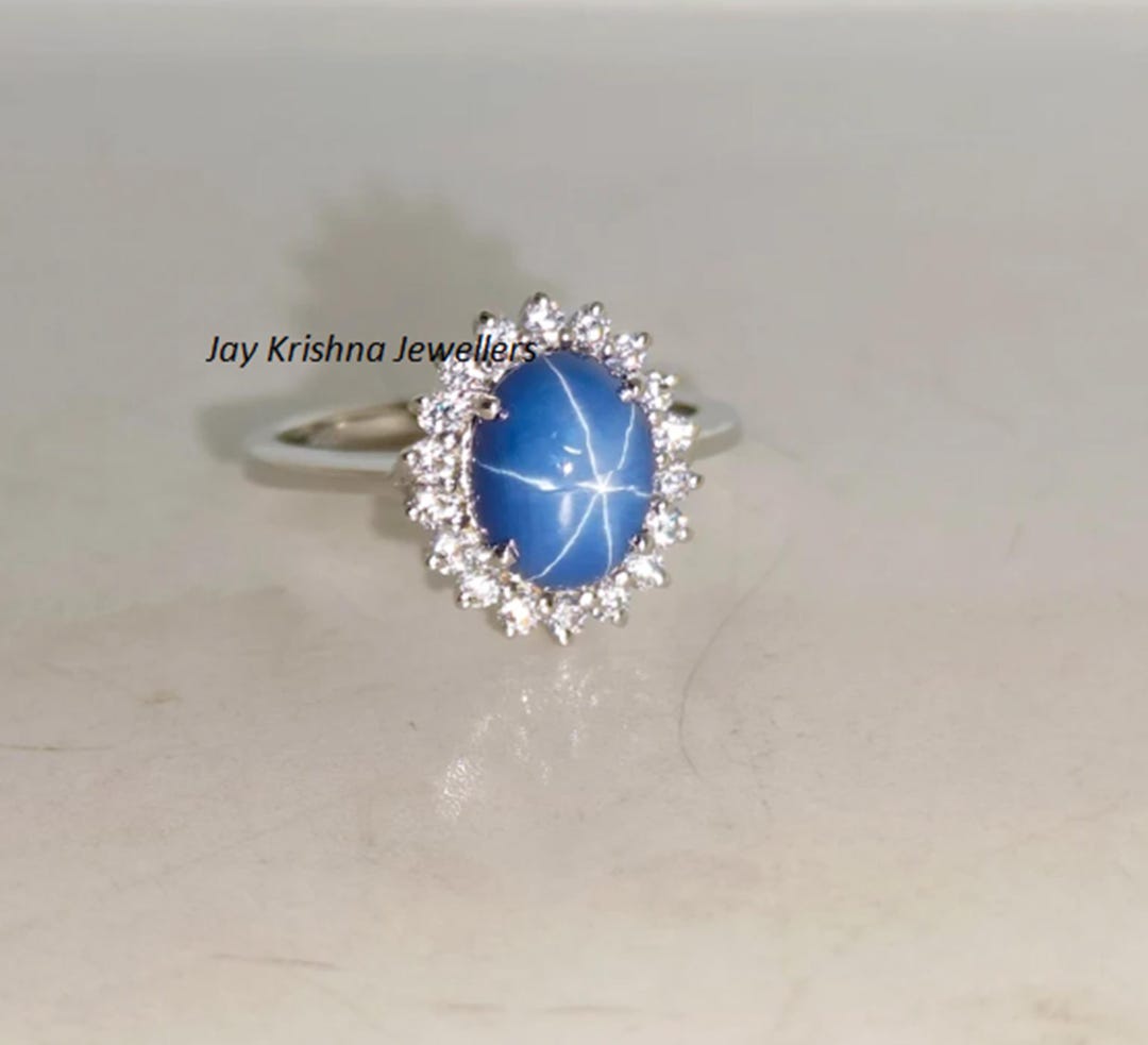 Blue Star Ring, 925 Sterling Silver Handmade Sapphire Silver Ring ...