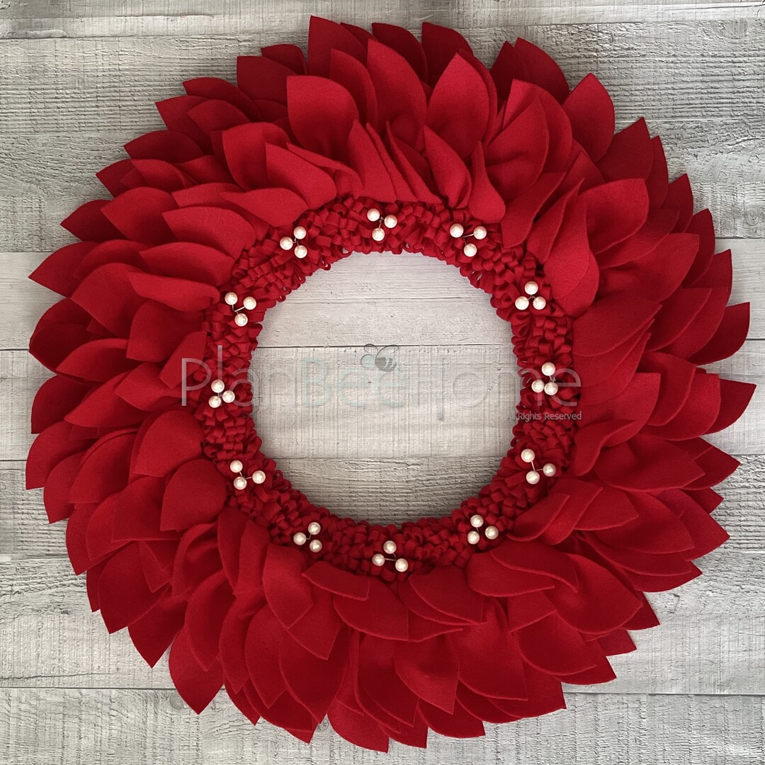 Red Boho Berries Wreath FELT- Outdoor/indoor - Etsy