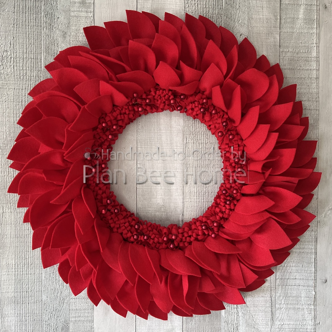 Red Boho Berries Wreath FELT- Outdoor/indoor - Etsy