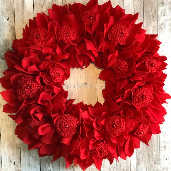 Red Wreath - Etsy