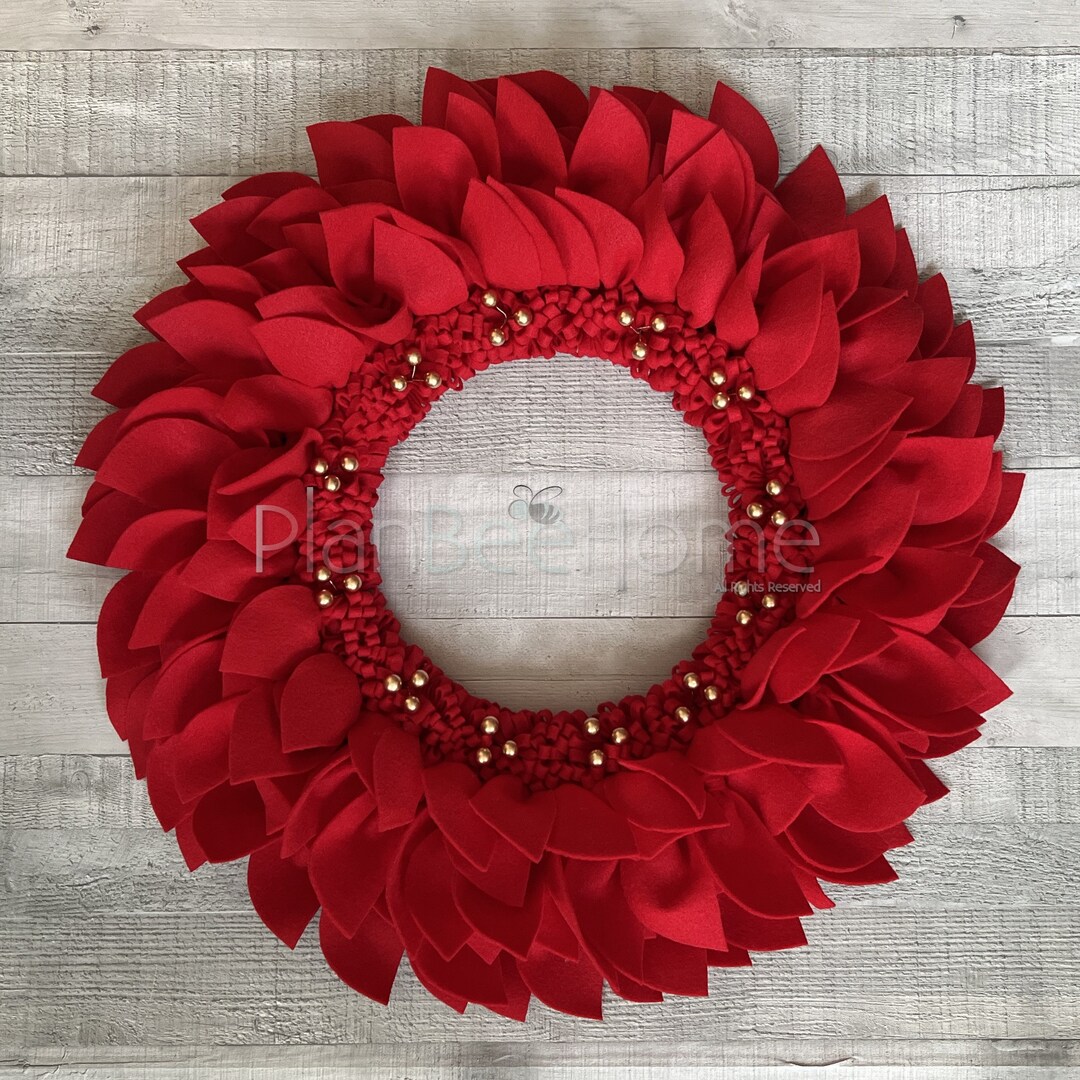 Red Boho Berries Wreath FELT- Outdoor/indoor - Etsy