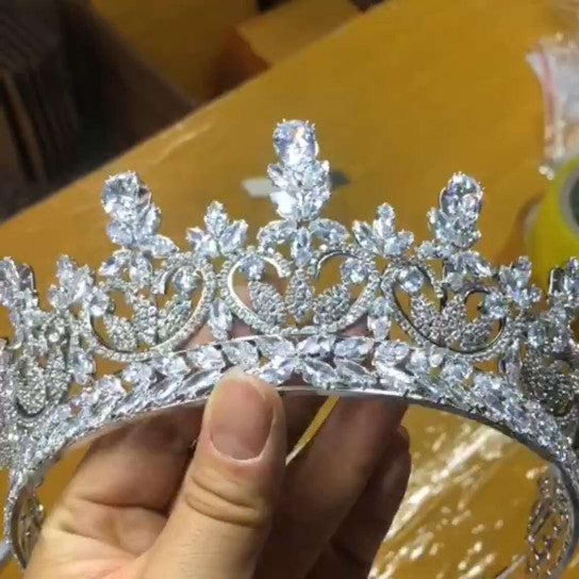 LEAH - Luxury Bridal Full Crown, Wedding Hair Accessories, Queen Full ...