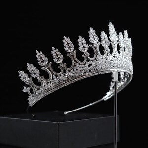 BROOKE - Crystal Round Silver Crown, Full Silver Crown, Pageant Crown ...