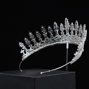 BROOKE - Crystal Round Silver Crown, Full Silver Crown, Pageant Crown ...