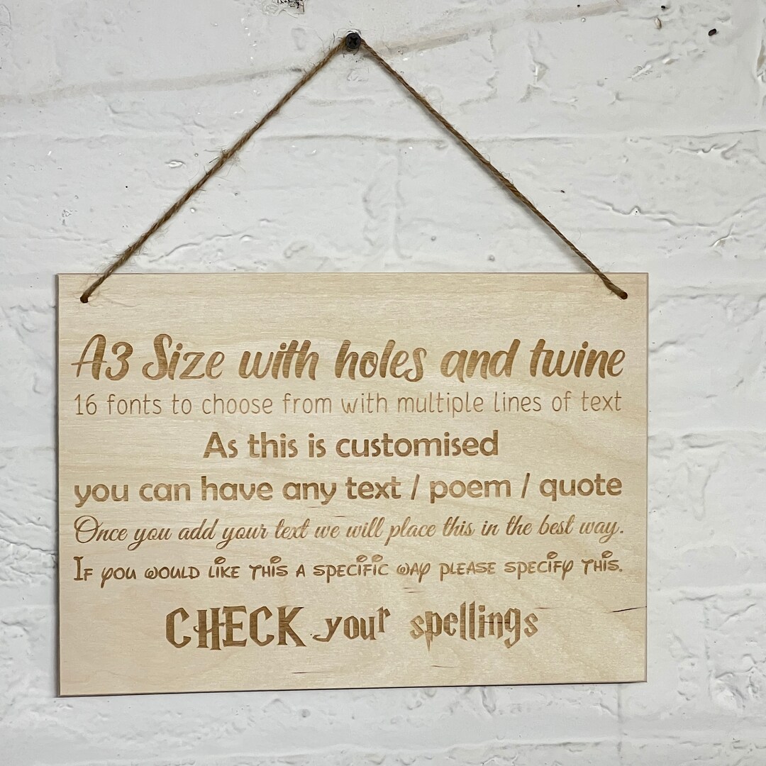 Shabby Chic Extra Large A3 Size Personalised Wooden Plaque Sign ...