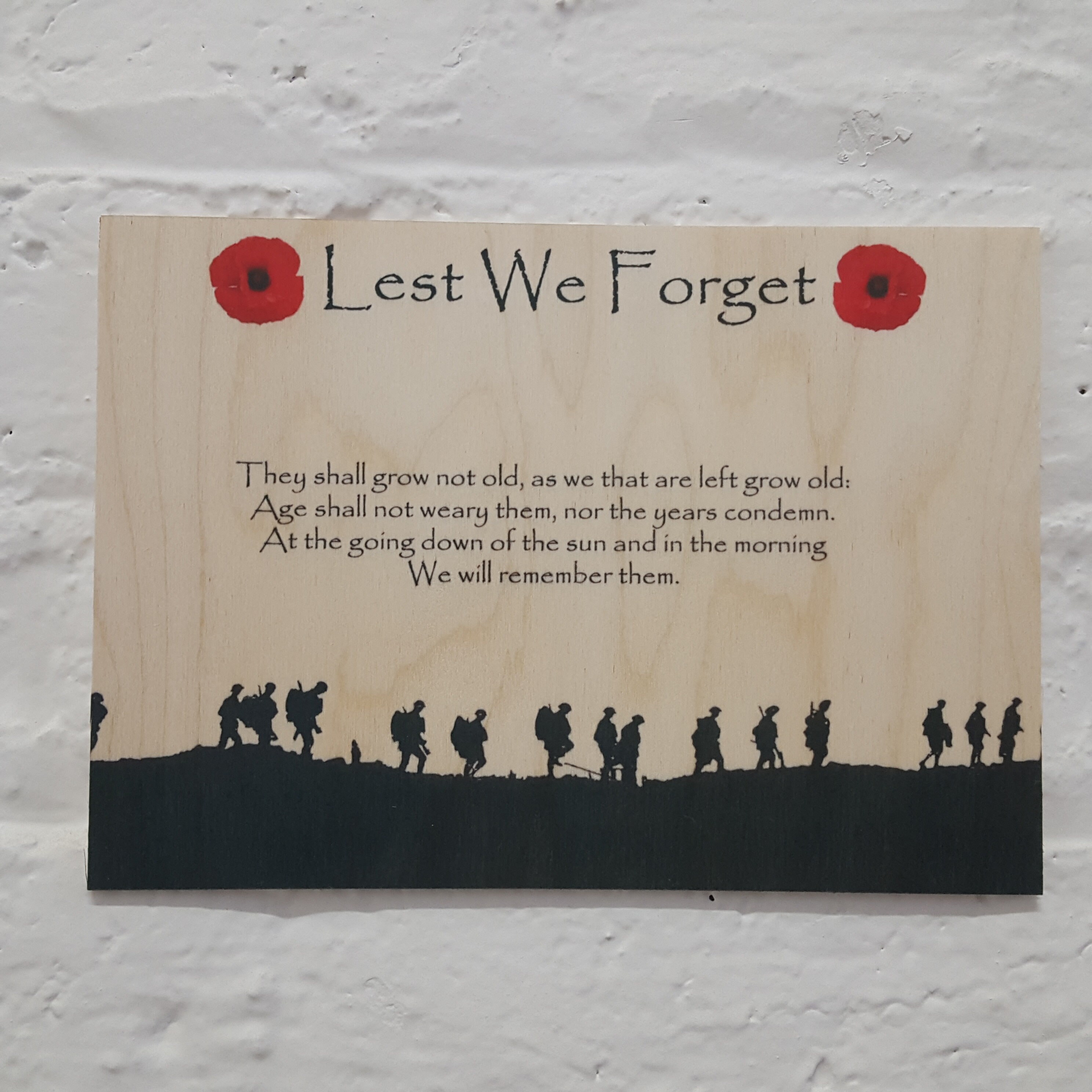 Military Poppy Remembrance Flanders Field Wall Plaque Sign Memorial ...