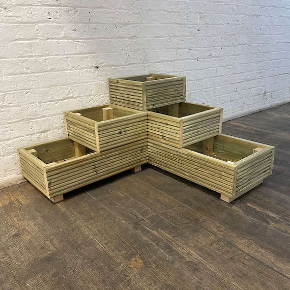 Large 3 Tiered Corner Garden Level Steps Wooden Decking Patio - Etsy UK