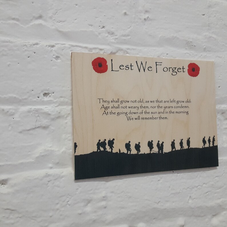 Military Poppy Remembrance Flanders Field Wall Plaque Sign Memorial ...
