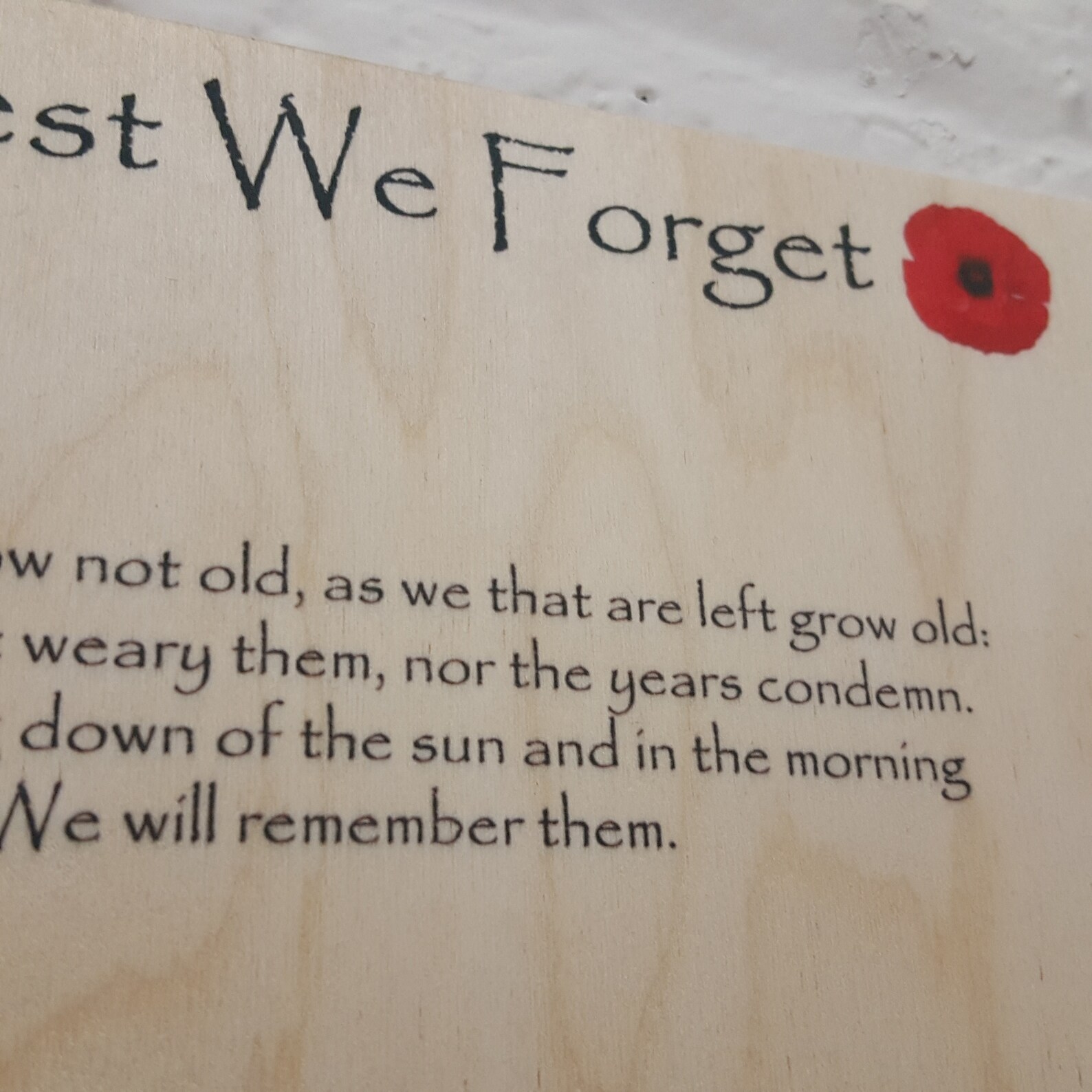 Military Poppy Remembrance Flanders Field Wall Plaque Sign Memorial ...