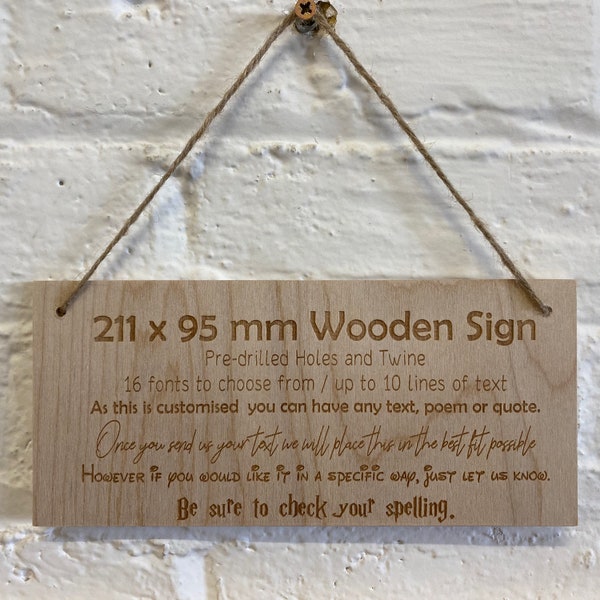 Wooden Signs - Etsy UK