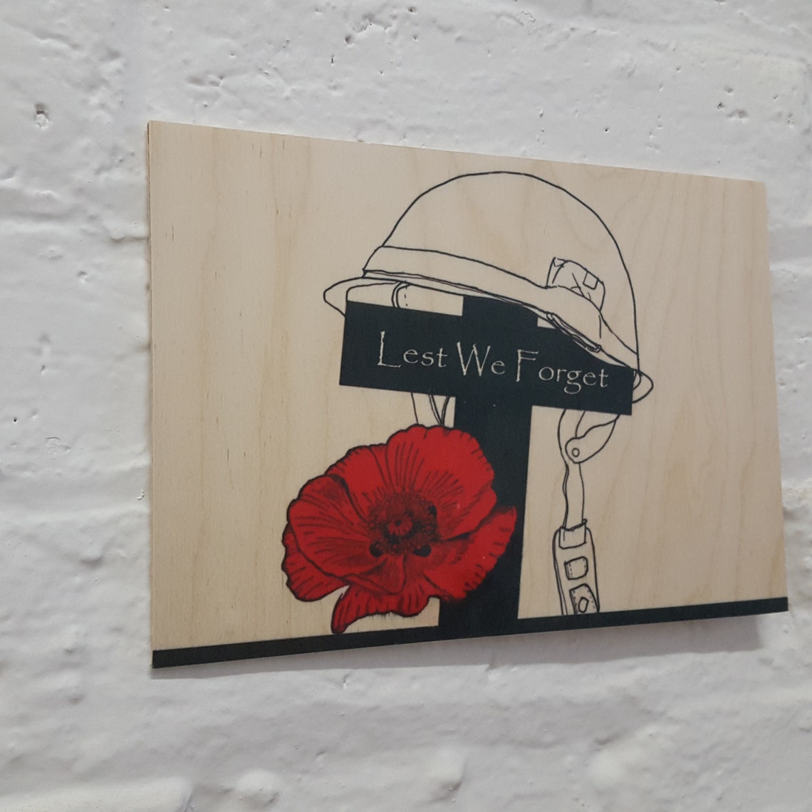 Military Poppy Remembrance Flanders Field Wall Plaque Sign Memorial ...
