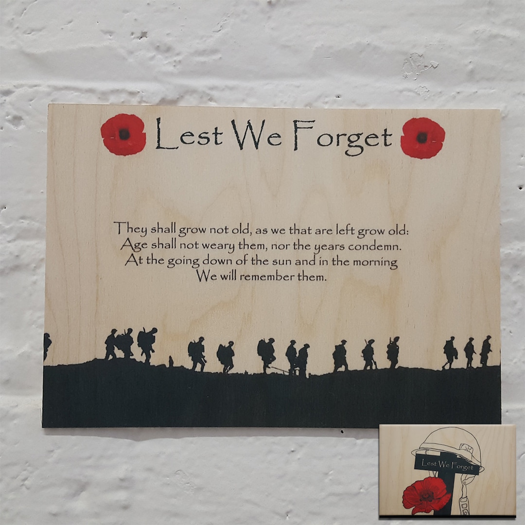 Military Poppy Remembrance Flanders Field Wall Plaque Sign Memorial ...