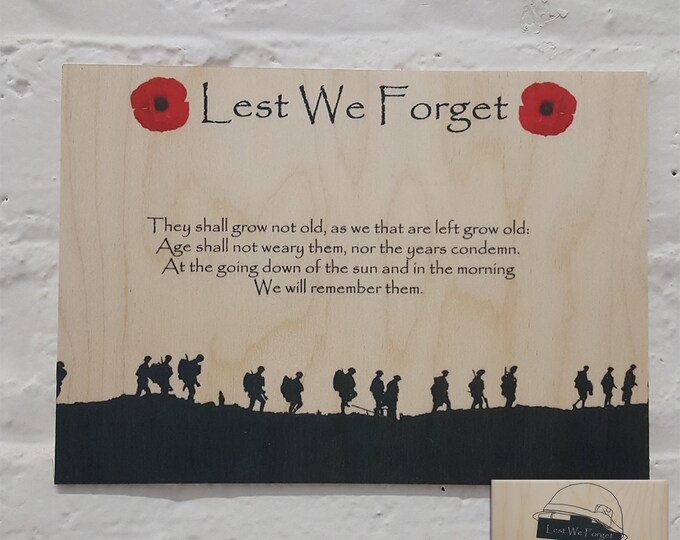 Military Poppy Remembrance Flanders Field Wall Plaque Sign Memorial ...