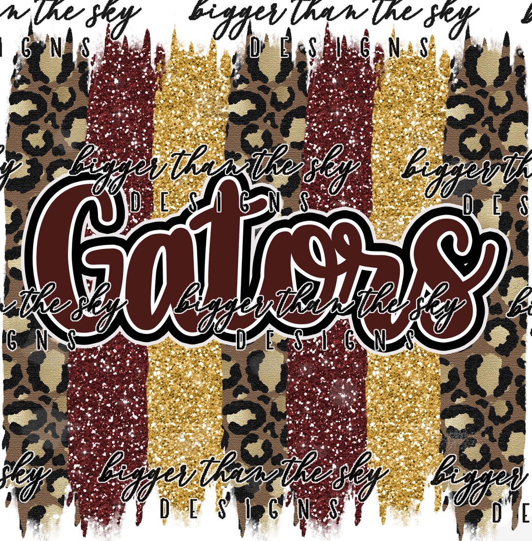 Glitter Stripe GATORS Maroon & Gold PNG Sublimation Download - Etsy