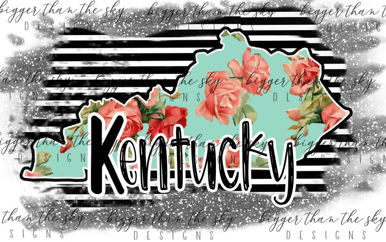 Kentucky Floral Pattern PNG Sublimation Digital Download - Etsy
