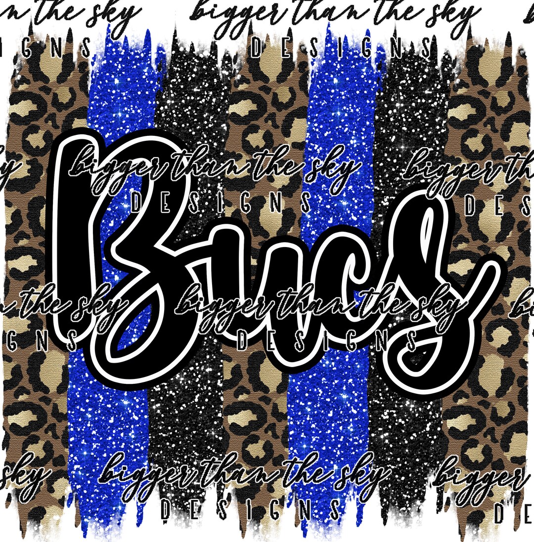 BUCS BUCCANEERS Blue & Black Glitter Stripe Sublimation PNG Digital ...