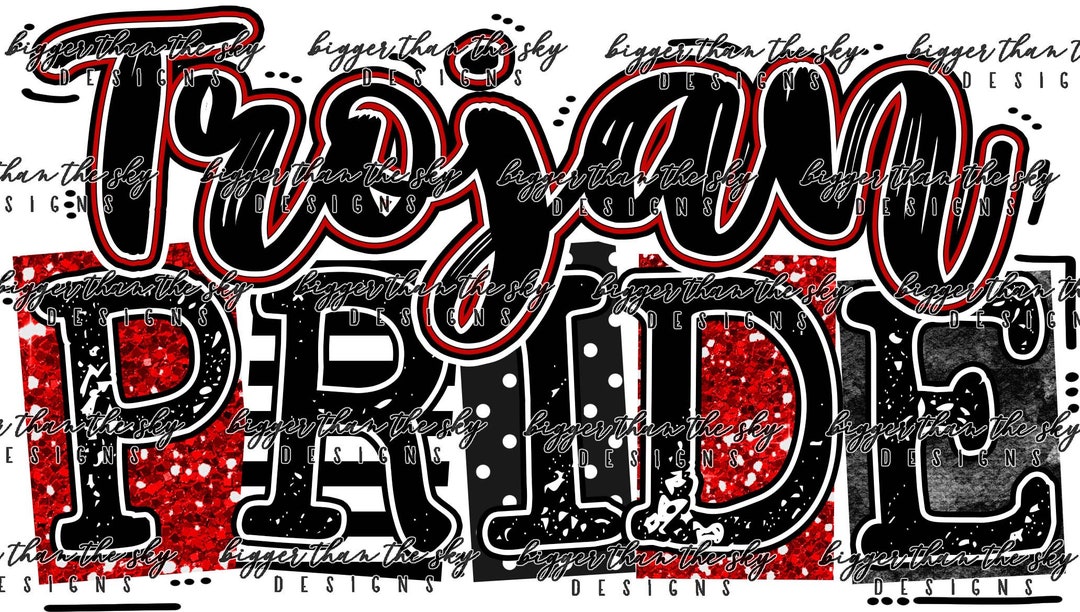 TROJAN PRIDE Red Black Glitter Sublimation PNG Digital Download - Etsy