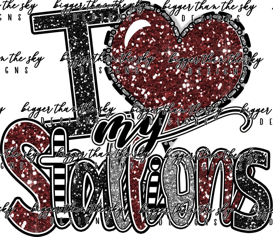 I Love My Stallions Maroon Burgundy Black PNG Sublimation Download - Etsy