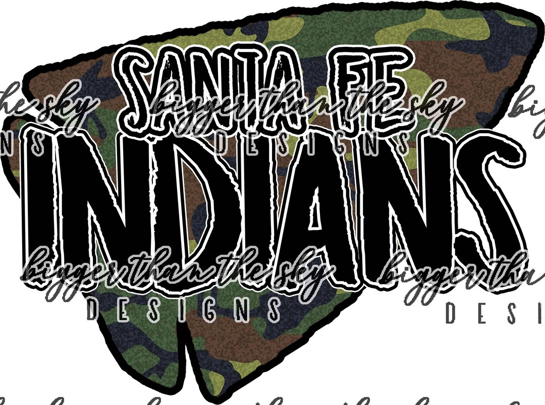 Santa Fe INDIANS Camouflage Camp Arrowhead Sublimation PNG Digital ...
