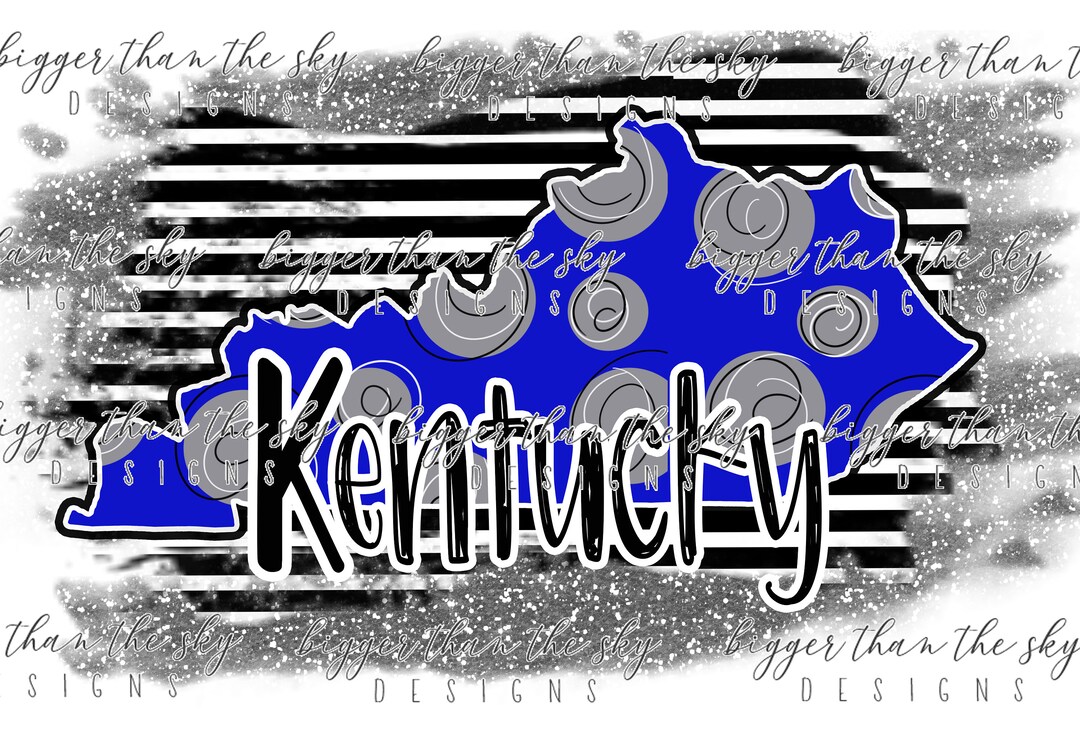 Kentucky State BLUE & GREY Pattern Glitter PNG Sublimation Download - Etsy