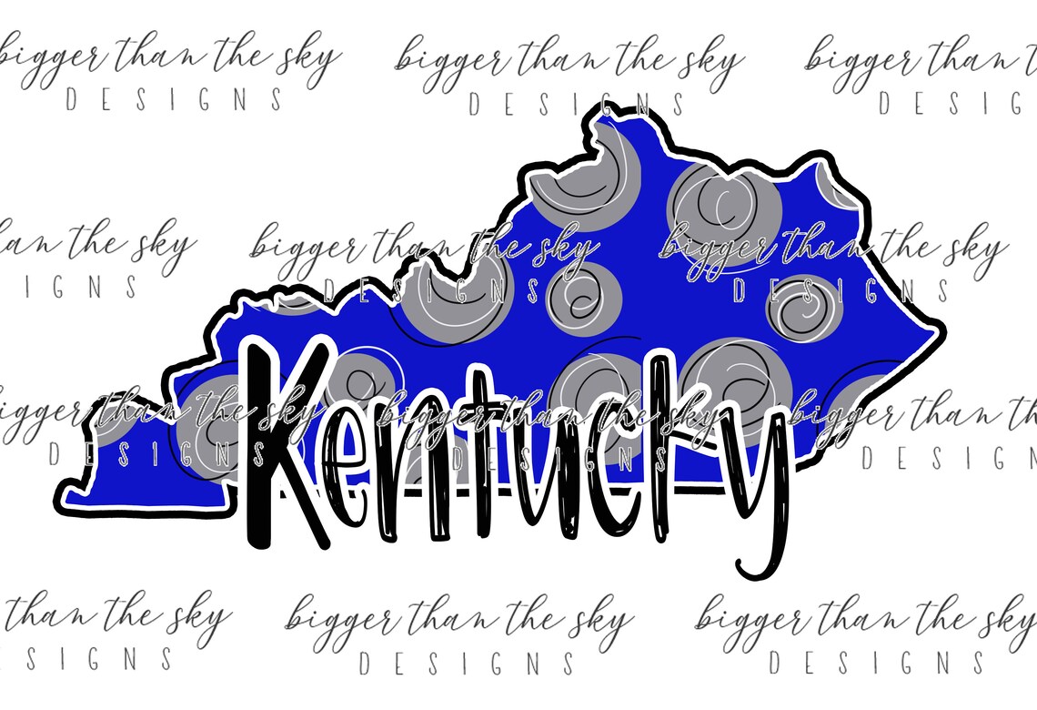 Kentucky State BLUE & GREY Pattern PNG Sublimation Download - Etsy