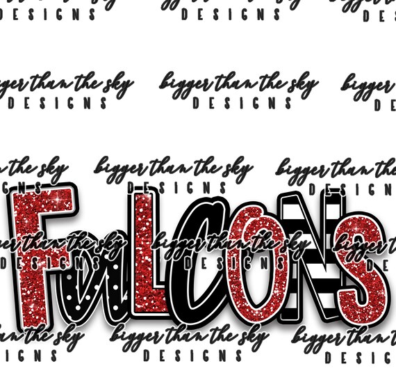 FALCONS Glitter Red & Black Sublimation PNG Digital Download - Etsy