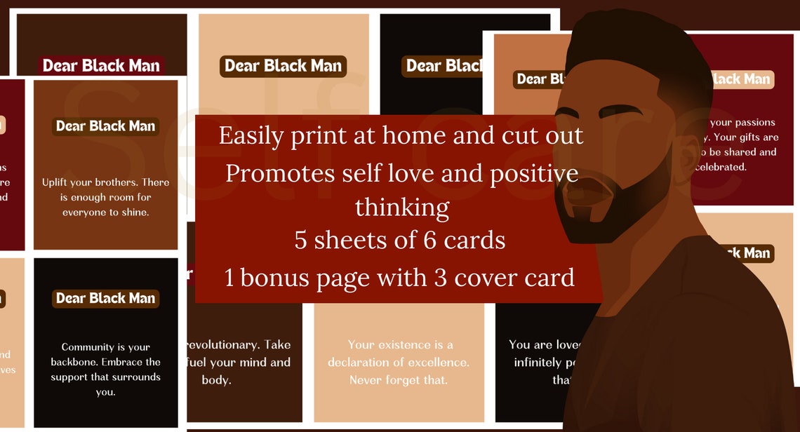 Dear Black Man Affirmation Cards Self Love Gifts for Men Black Men ...
