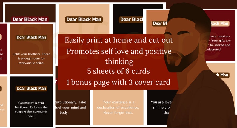 Dear Black Man Affirmation Cards Self Love Gifts for Men Black Men ...