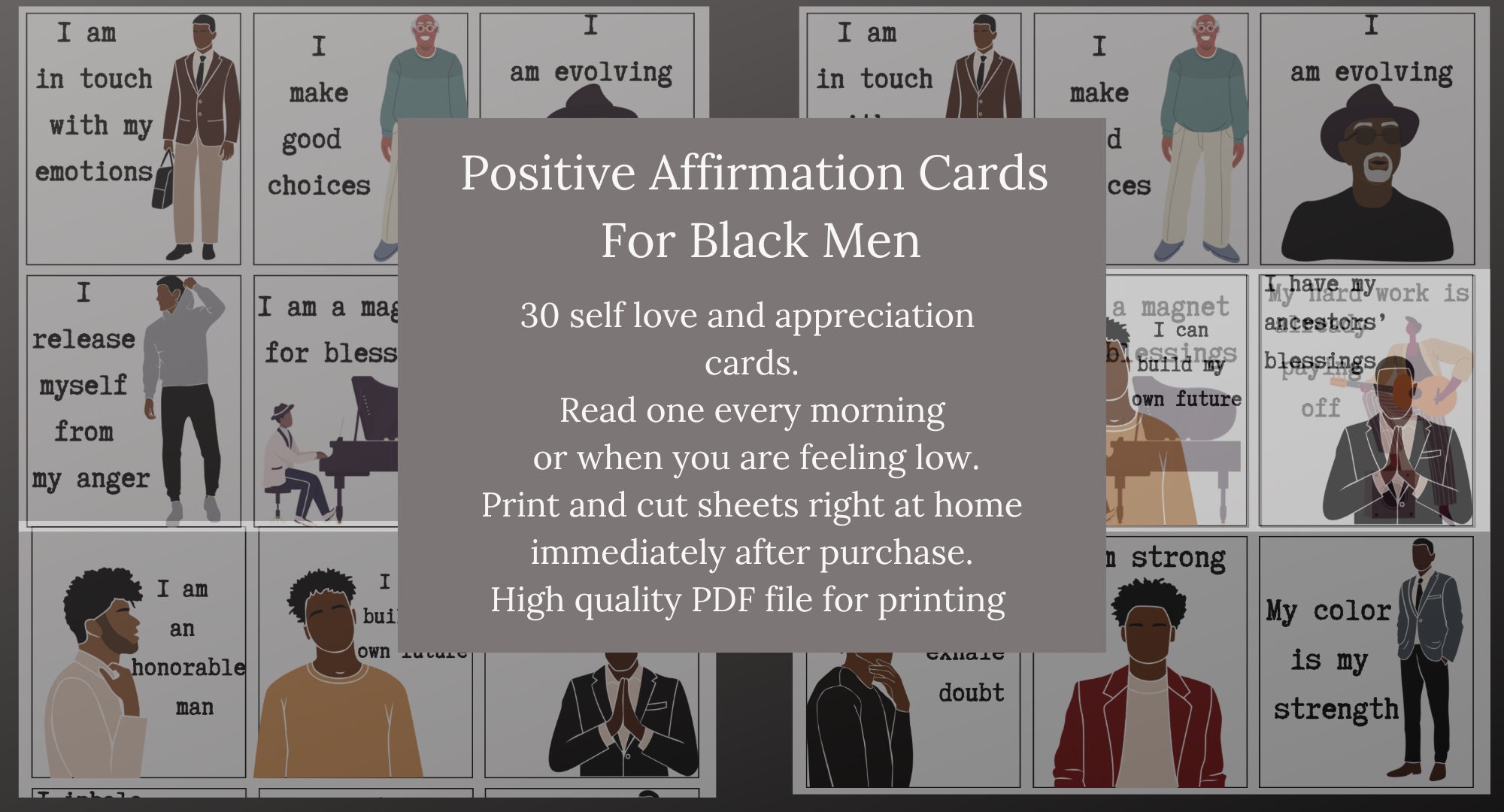 Empowering Affirmation Cards for Black Men: Strength & Greatness ...