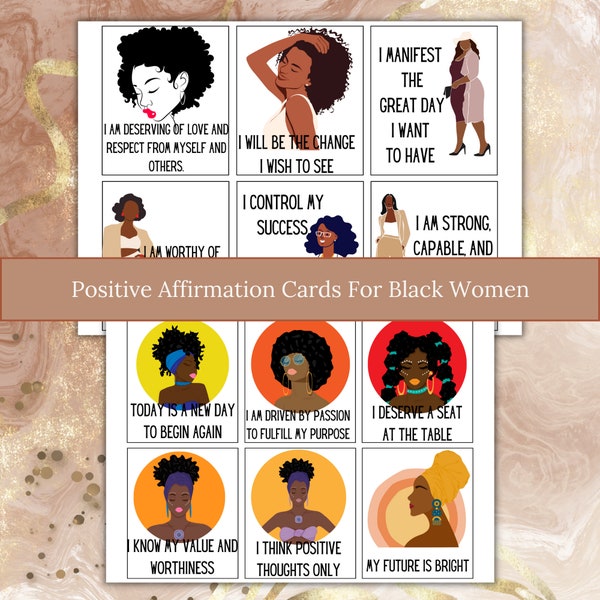 Affirmation Cards for Black Women - Etsy