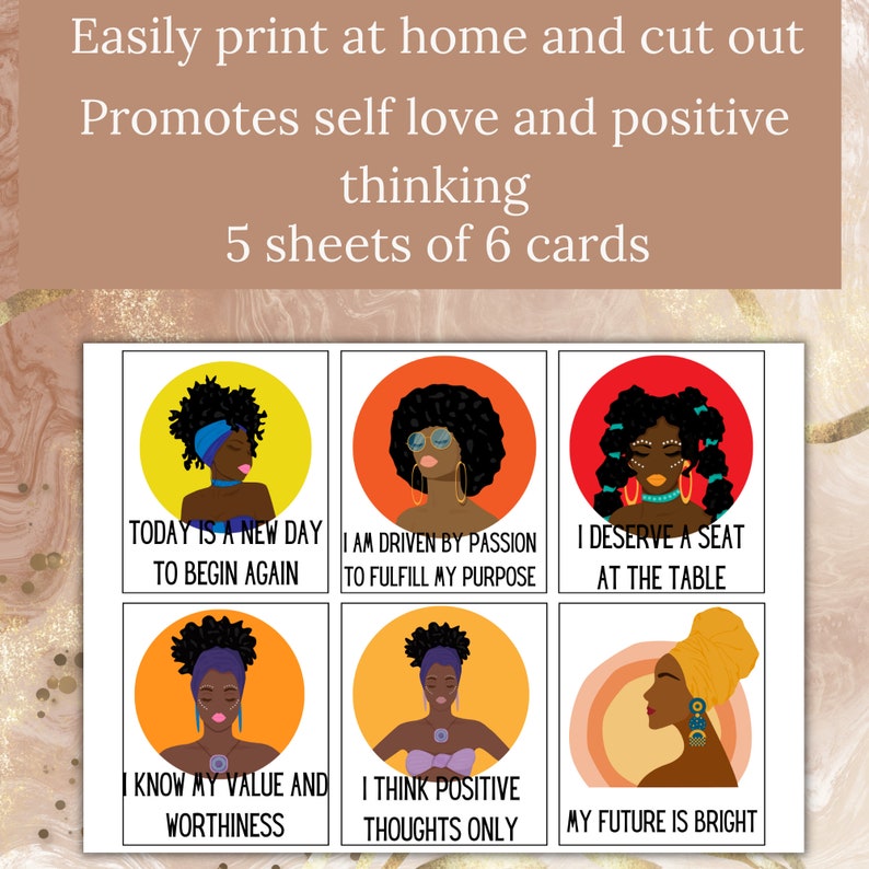 Black Women Affirmation Cards: Inspirational Empowerment (PDF ...