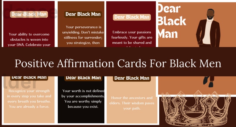 Dear Black Man Affirmation Cards Self Love Gifts for Men Black Men ...
