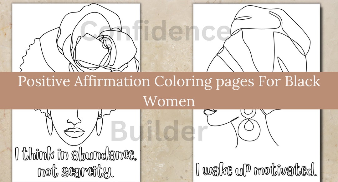 Self Love Positive Affirmation Coloring Pages for Black Women - Color ...