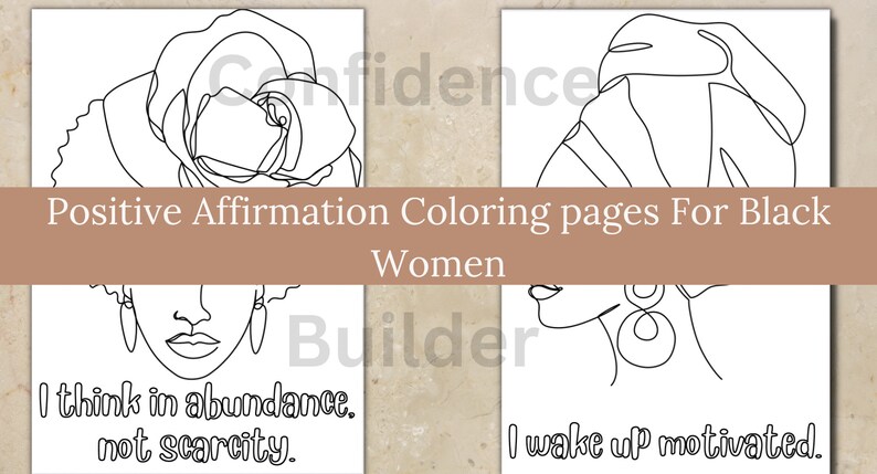 Self Love Positive Affirmation Coloring Pages for Black Women - Color ...