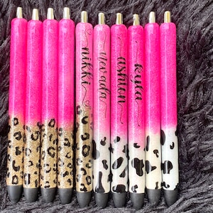 Animal Print Pens Glitter Ombre Custom Pen - Etsy