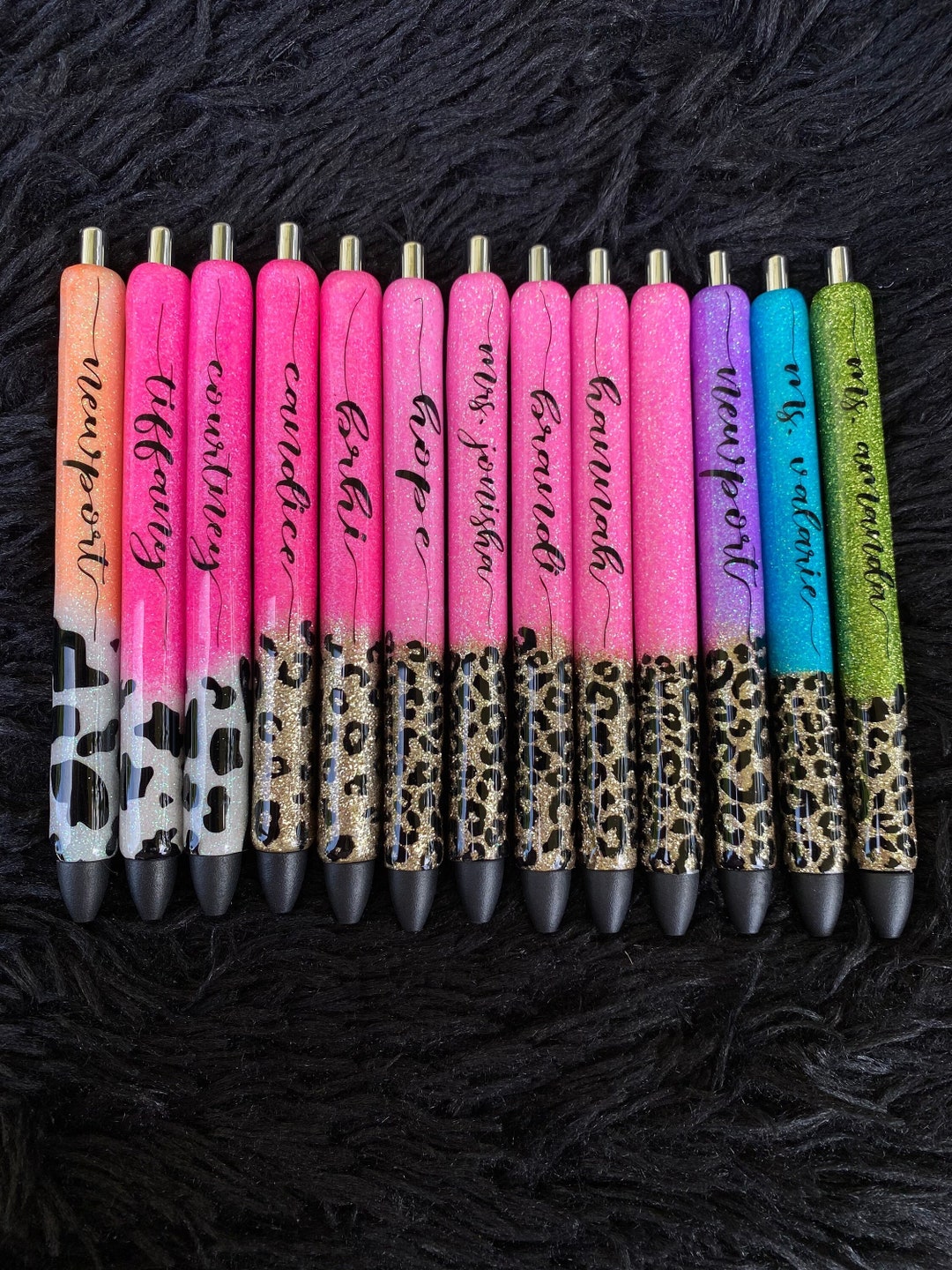Animal Print Pens | Glitter Ombre | Custom Pen | - Etsy