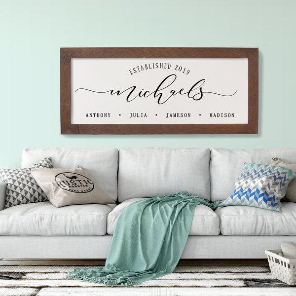 Last Name Framed - Etsy