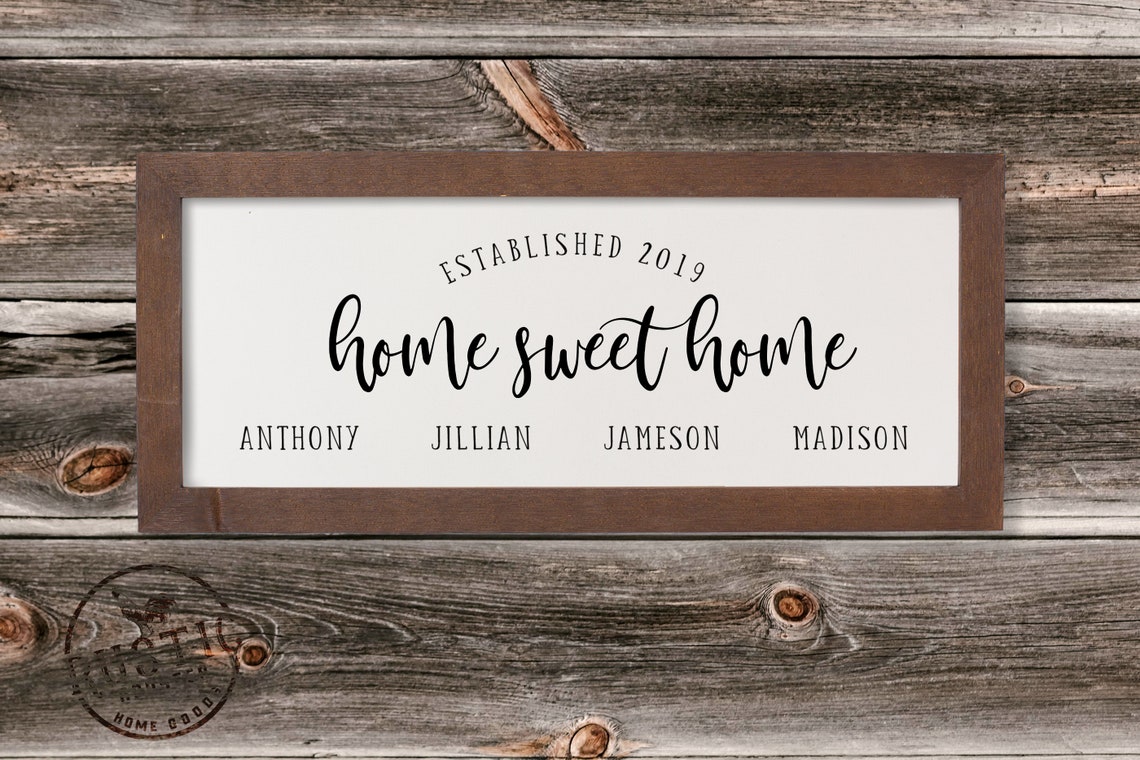 Home Sweet Home Sign, Established Date Sign Perfect Wedding Gift ...